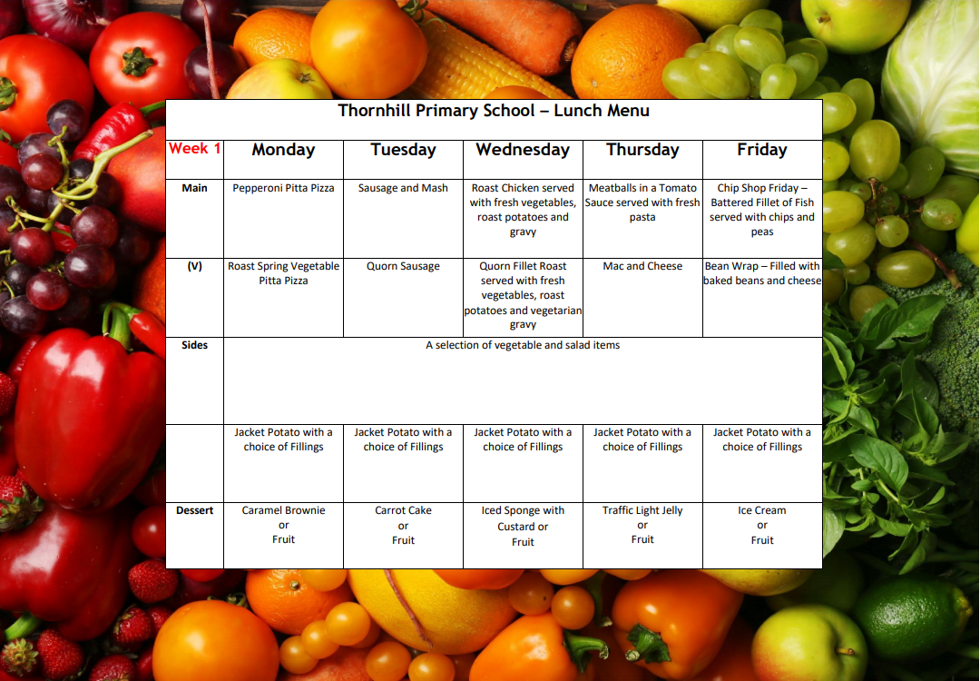Thornhill Primary School - Lunch Menu